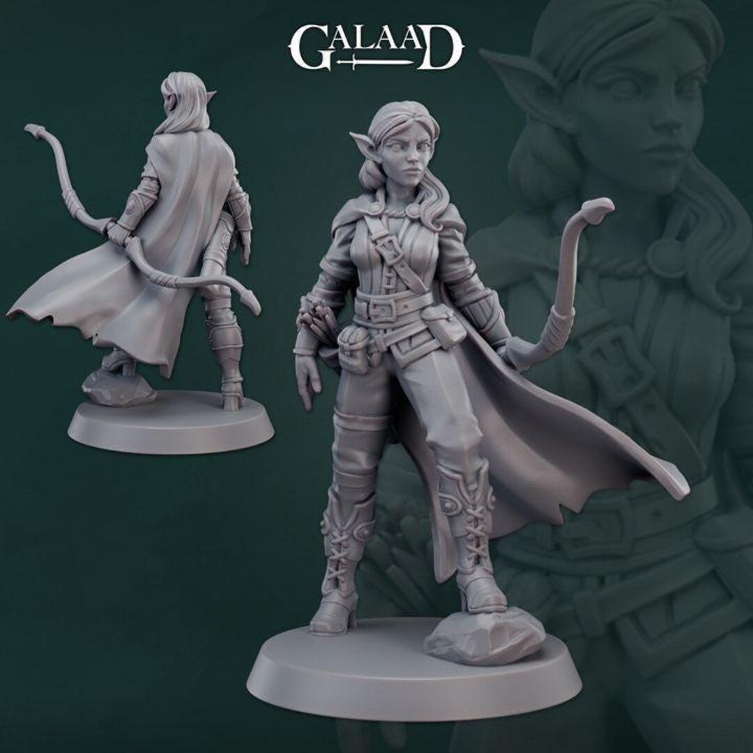 Female Elf Ranger Miniature | Tabletop RPG Miniature | Galaad ...