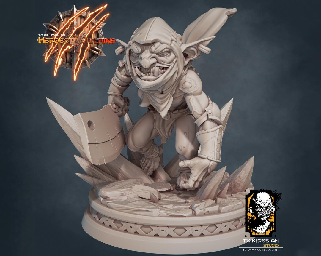Goblin Warrior Miniature | Tabletop RPG Miniature | Javier Txiki ...