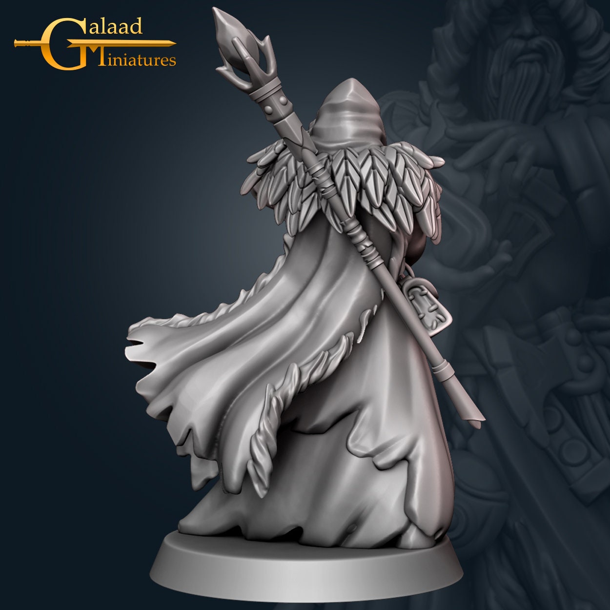 Nordic Wizard Miniature Tabletop RPG Miniature Galaad - Etsy