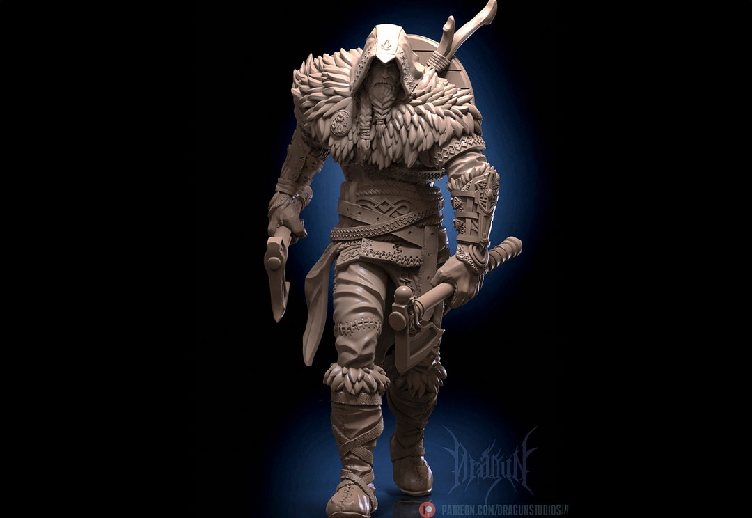 Viking Warrior Miniature Dragun Studios Tabletop RPG Miniature ...