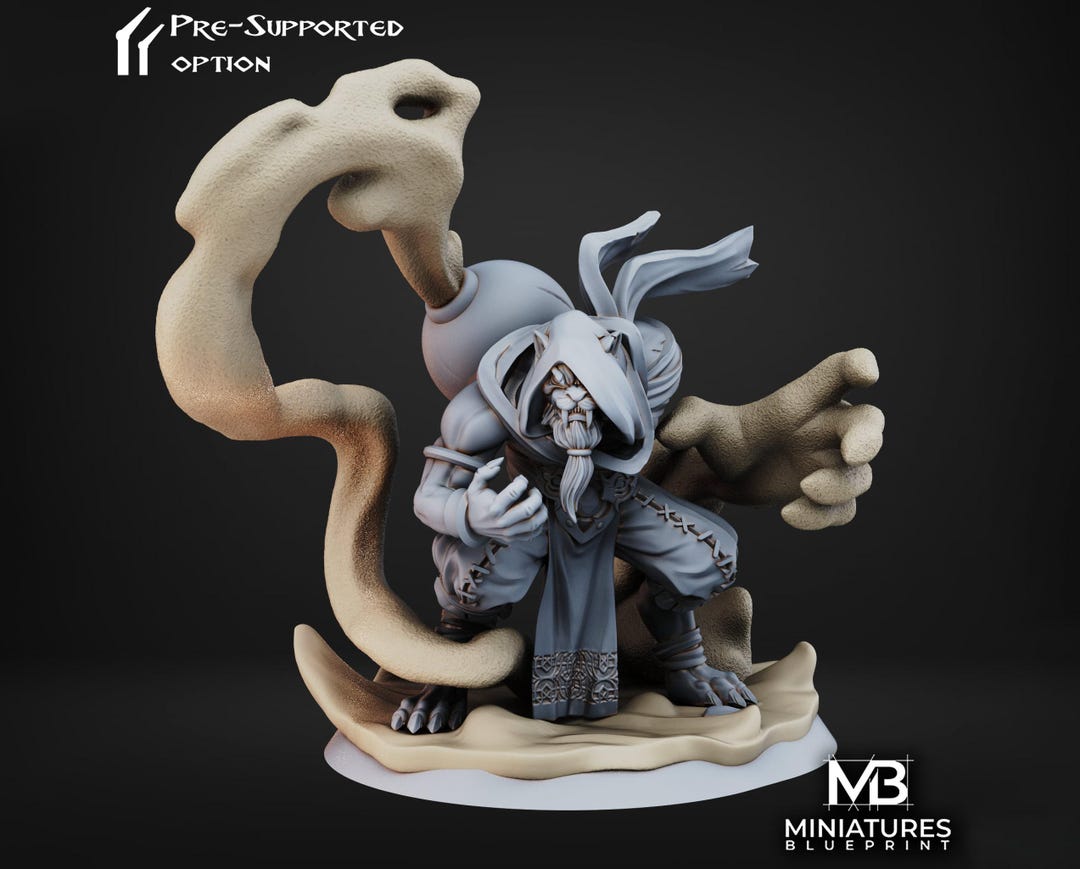 Leonin Mage Miniature | Tabletop RPG Miniature | Miniatures Blueprint ...