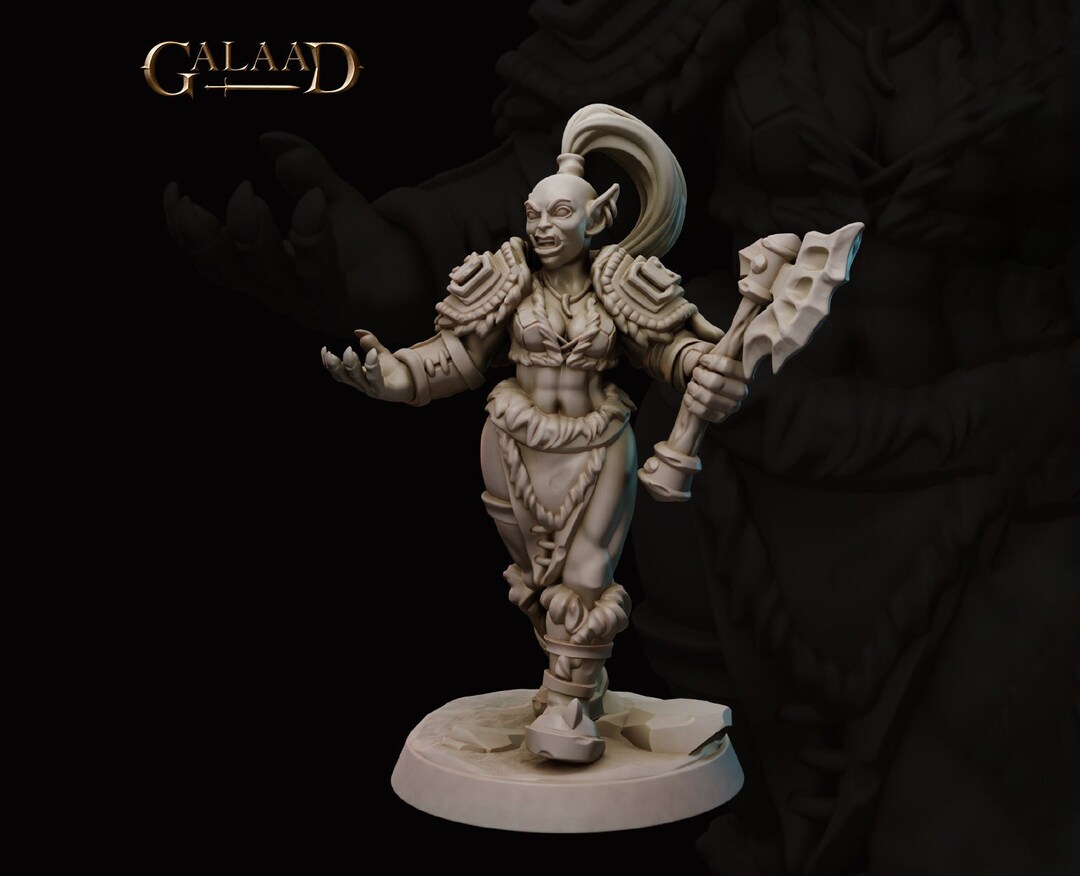 Female Orc Warrior Miniature Tabletop RPG Miniature Galaad Miniatures ...