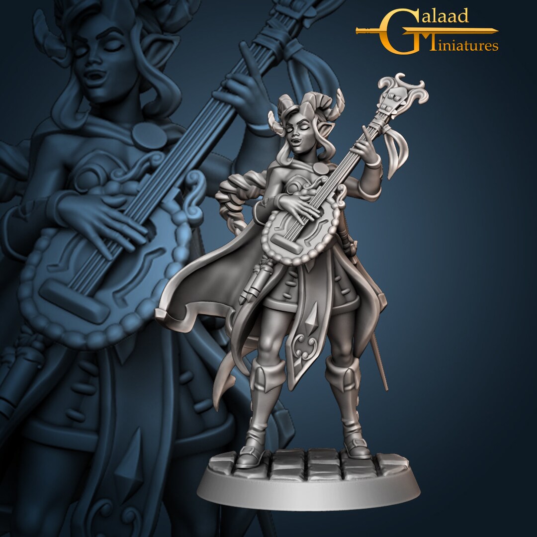 Tiefling Bard Miniature Tabletop RPG Miniature Galaad Miniatures ...