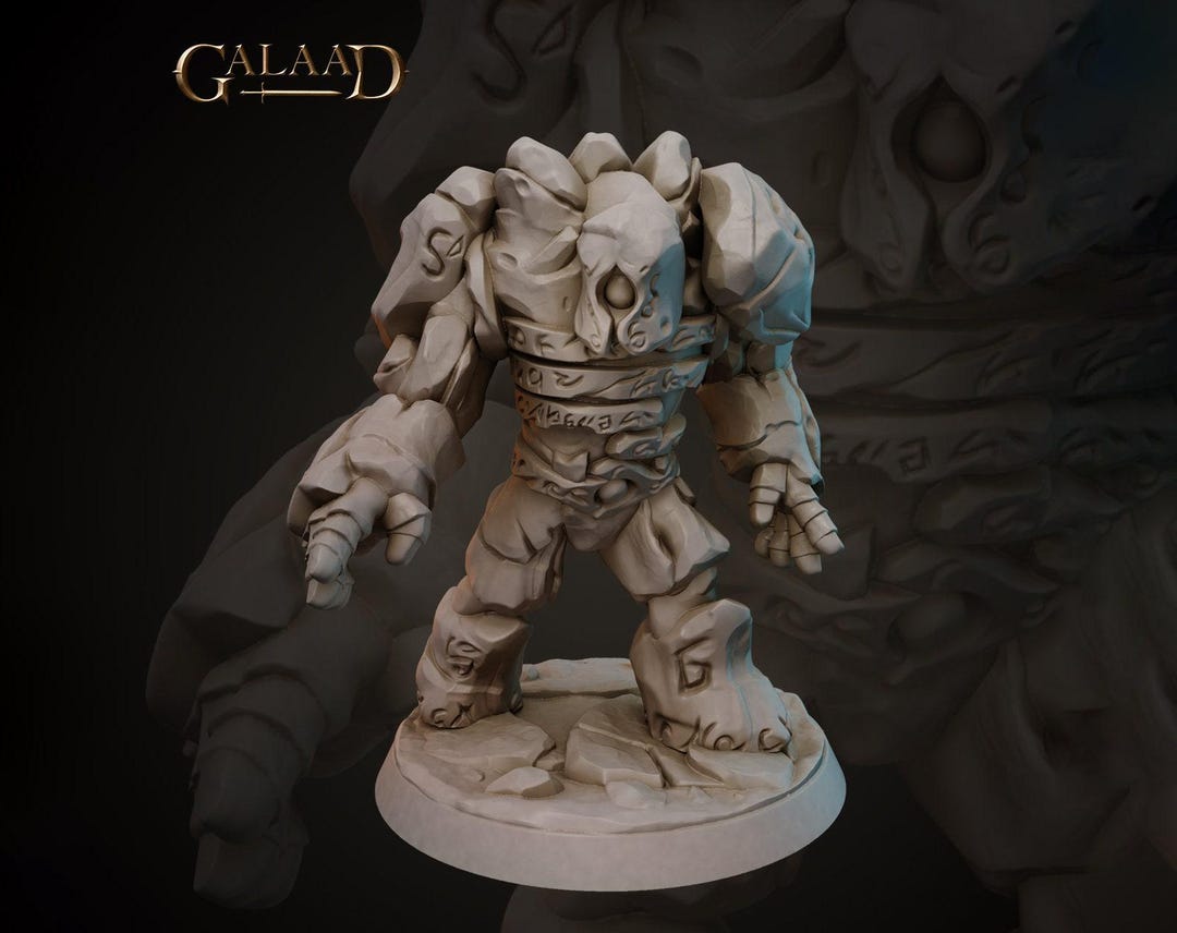 Stone Golem Miniature | Tabletop RPG Miniature | Galaad Miniatures ...