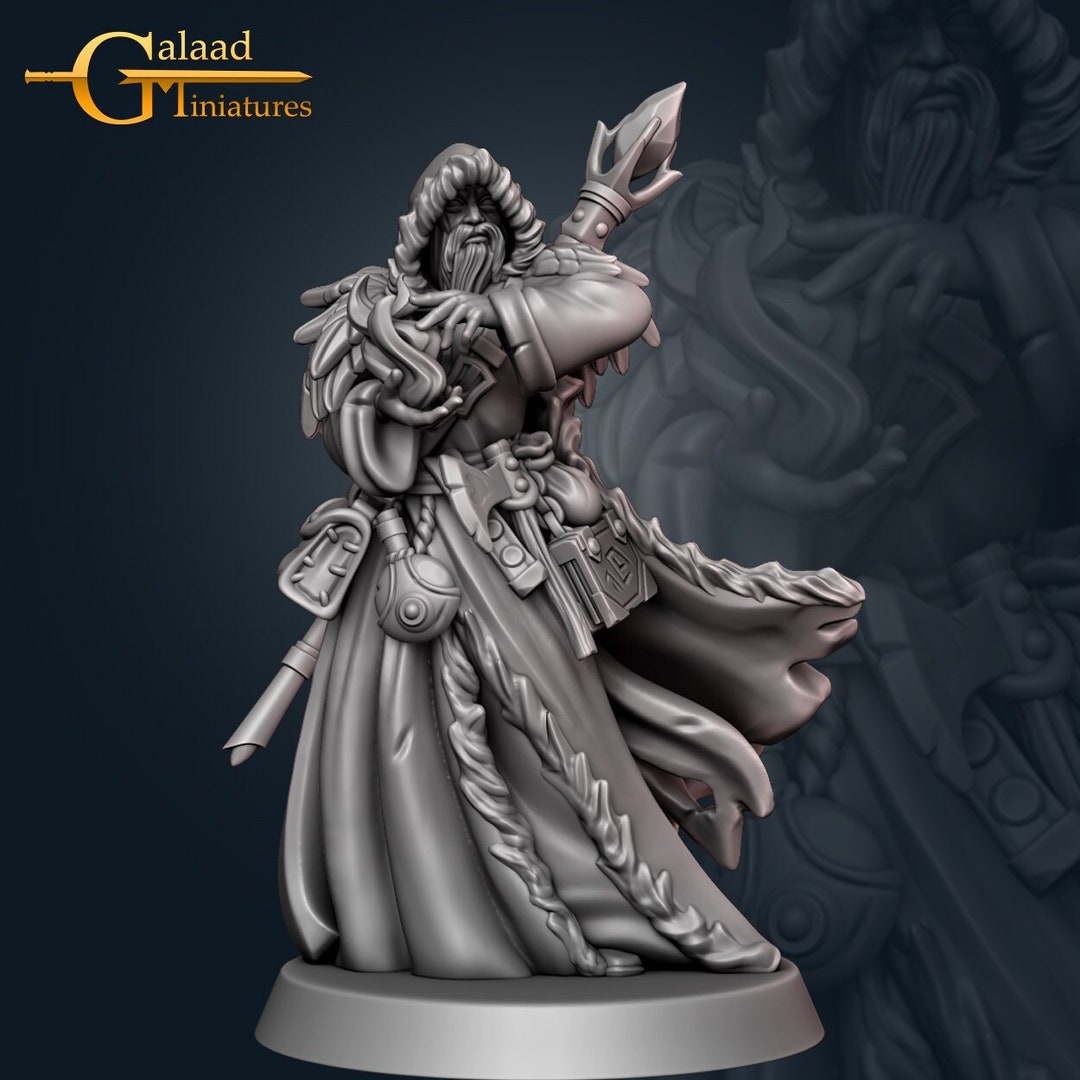 Nordic Wizard Miniature Tabletop RPG Miniature Galaad Miniatures ...