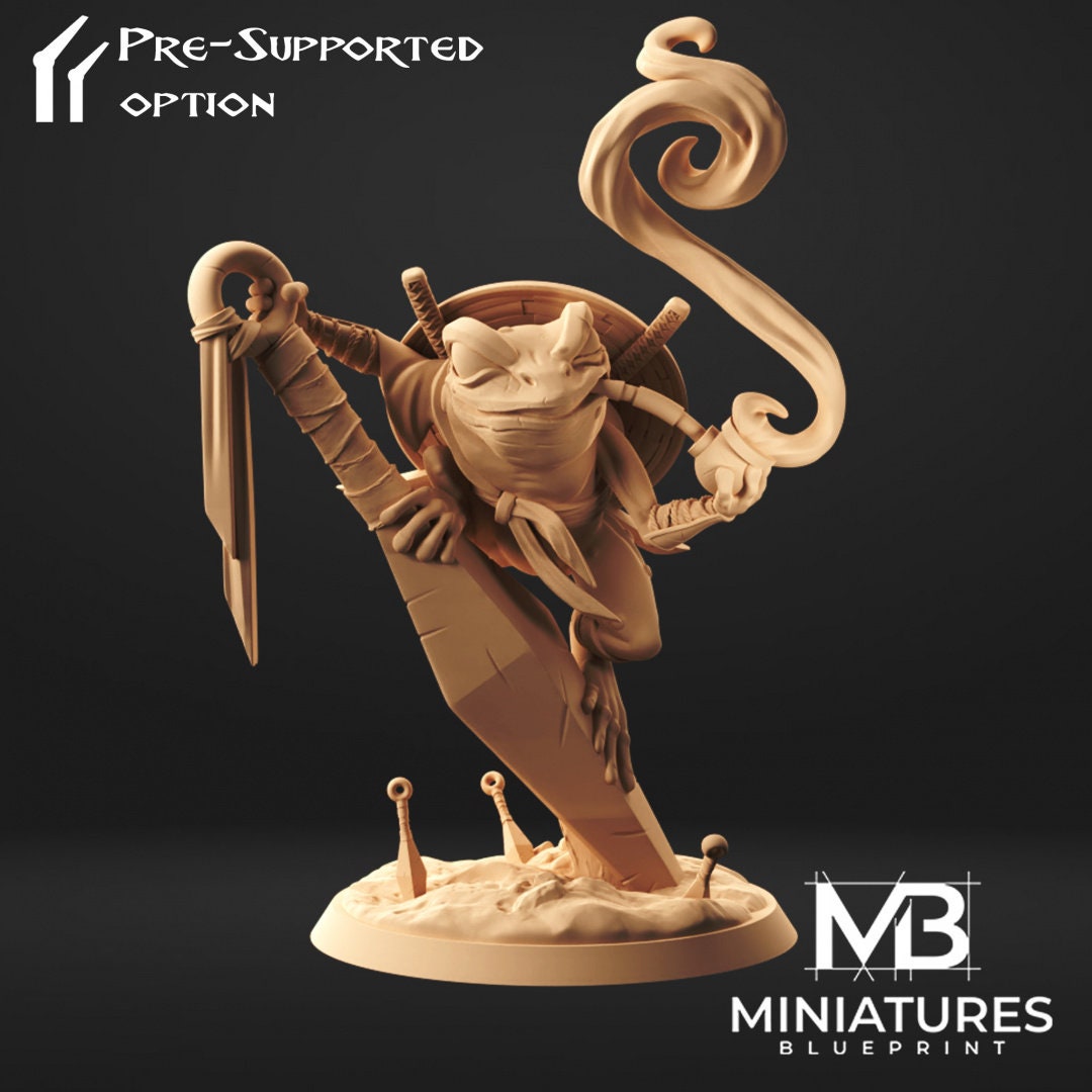 Frog Ninja Miniature Tabletop RPG Miniature Miniatures - Etsy