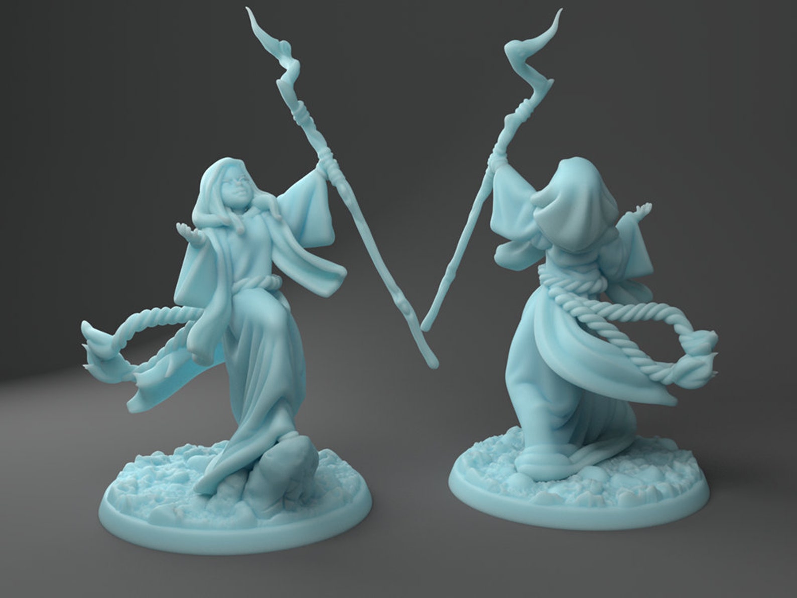 Female Necromancer Miniature Twin Goddess Miniatures - Etsy