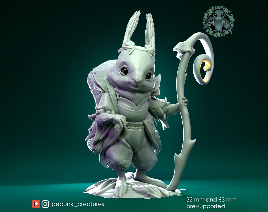 Squirrel Traveler Miniature Tabletop RPG Miniature Pepunki Creatures ...