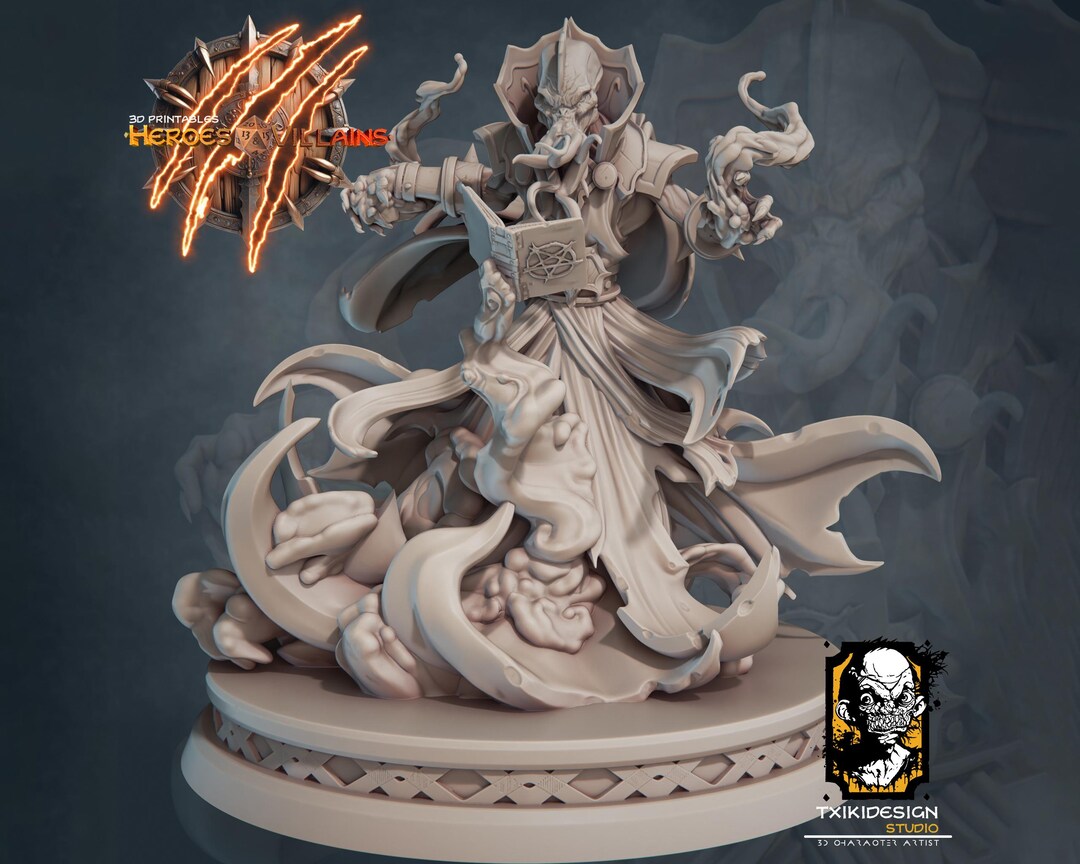 Illithid Lord Miniature | Tabletop RPG Miniature | Javier Txiki Tejedor ...