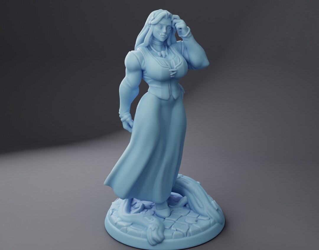 Female Orc Miniature, Fraeya Twin Goddess Miniatures Tabletop RPG ...