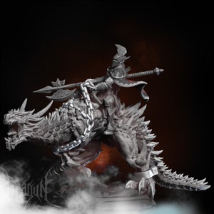 Dragon Rider Dark Knight Miniature Dragun Studios Tabletop RPG ...