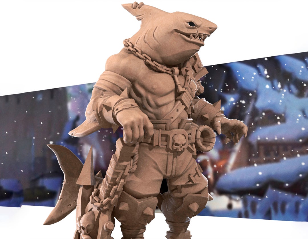 Sharkman Bandit Miniature Tabletop RPG Miniature Bite the Bullet ...