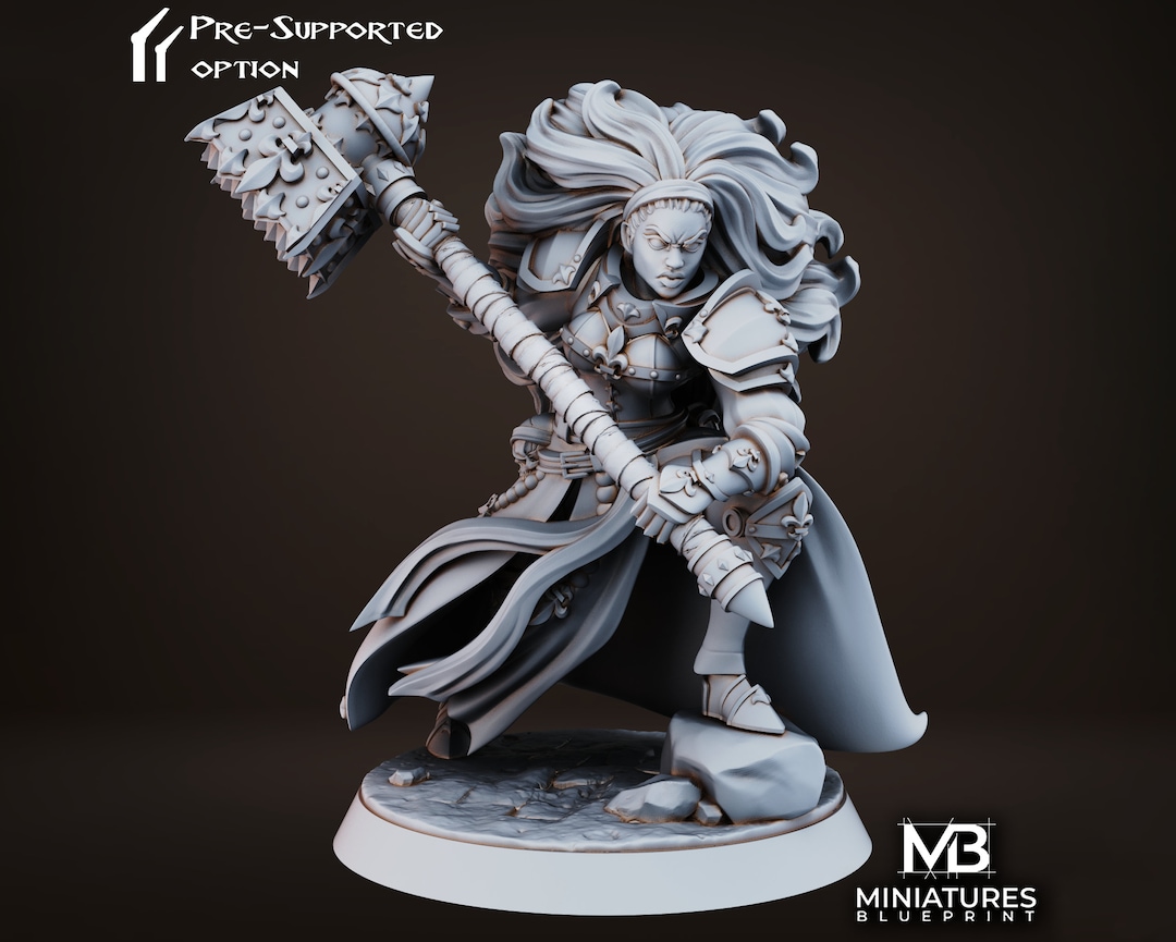 Battle Sister Barbarian Miniature Tabletop RPG Miniature - Etsy
