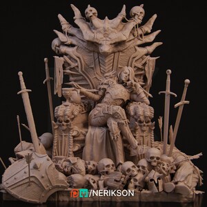 Female Dragon Knight Throne Miniature, Aleehra | Tabletop RPG Miniature ...