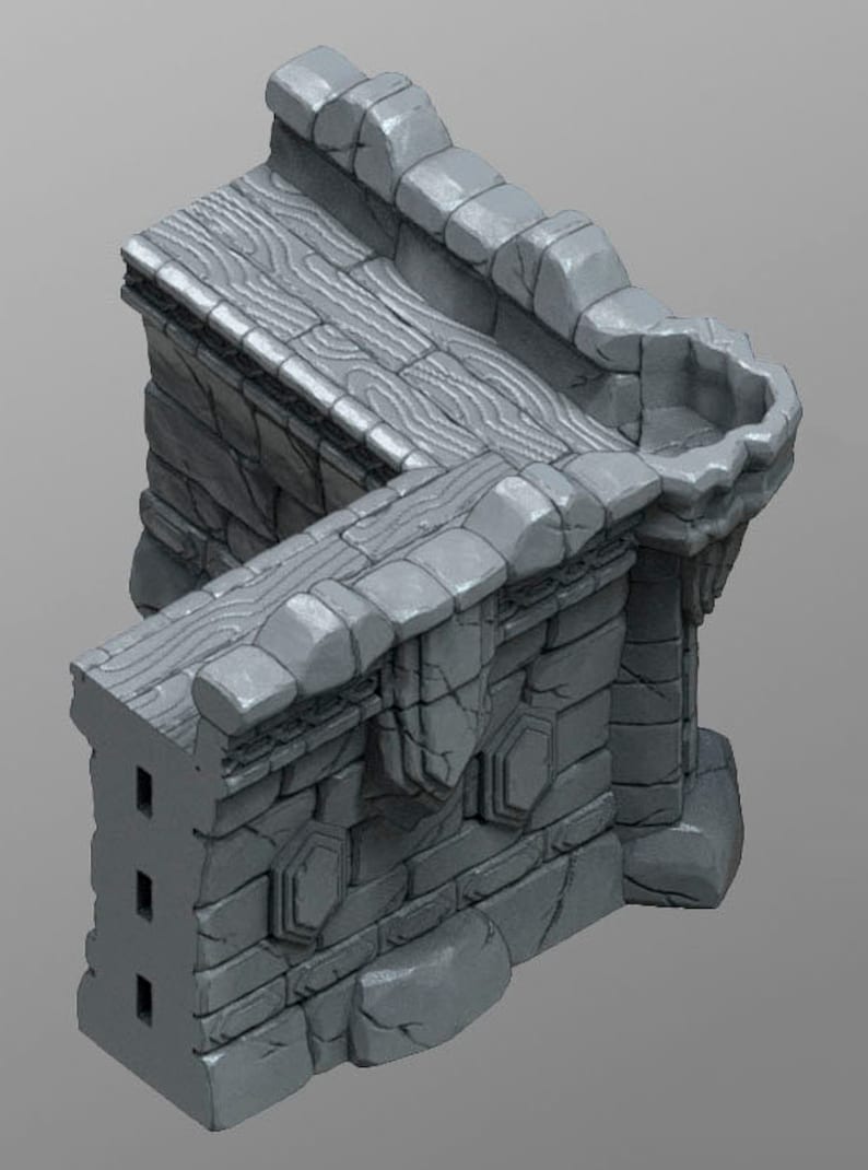 Dwarf Wall Modular Terrain Scenery | Makers Anvil | Roleplaying 3D ...