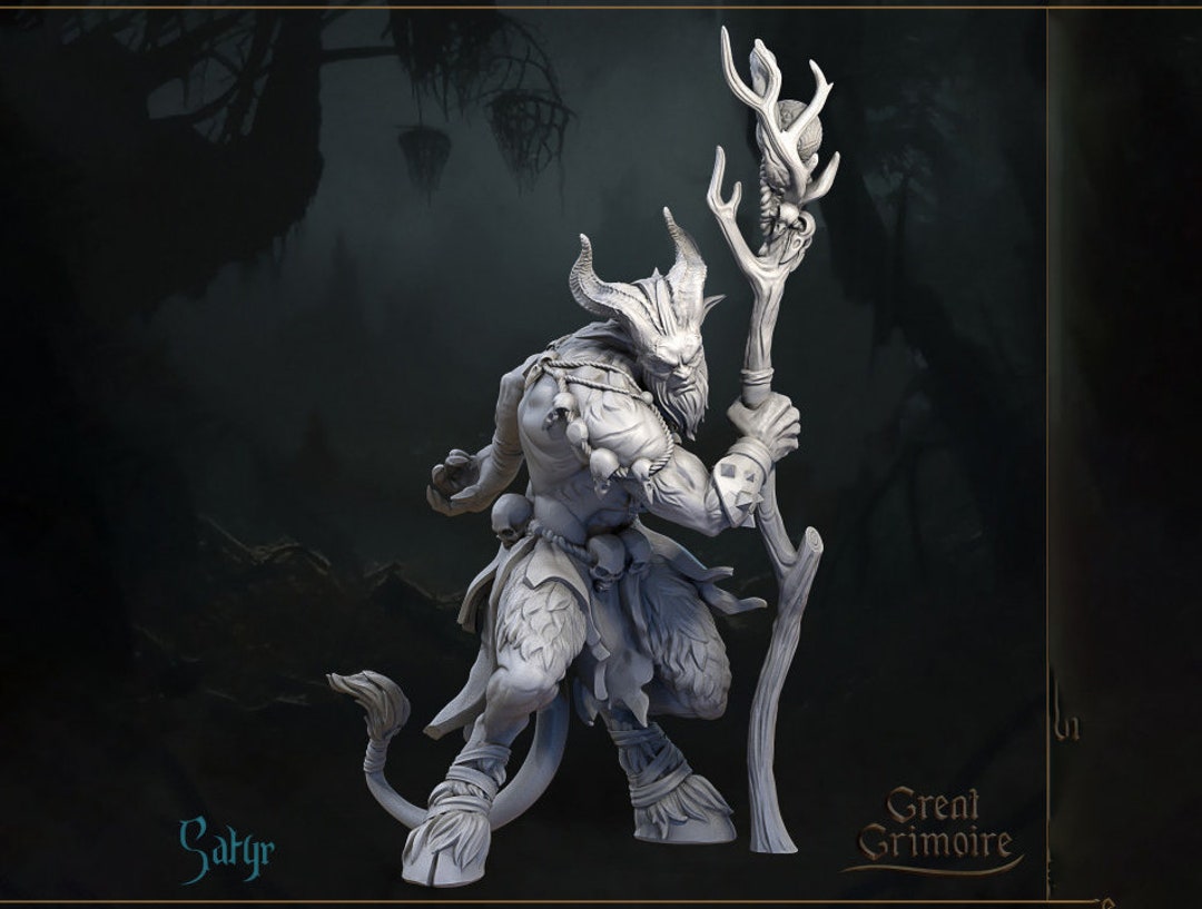 Satyr Shaman Miniature | Tabletop RPG Miniature | Great Grimoire ...