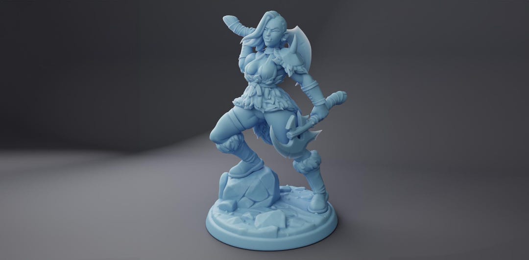 Female Orc Barbarian Miniature, Mayarra Twin Goddess Miniatures ...