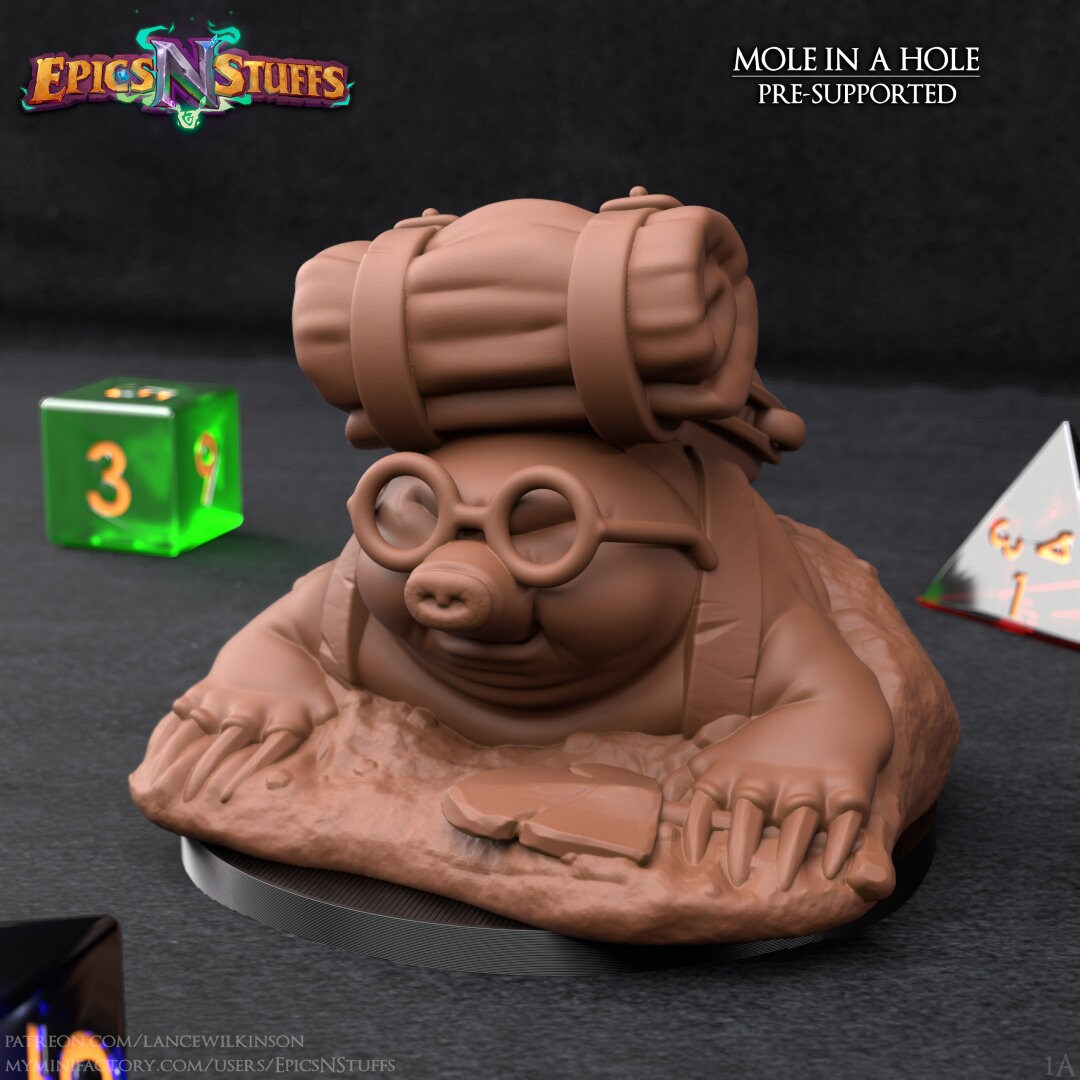 Mole Miniature Tabletop RPG Miniature Epic 'N' Stuff Roleplaying 3D ...