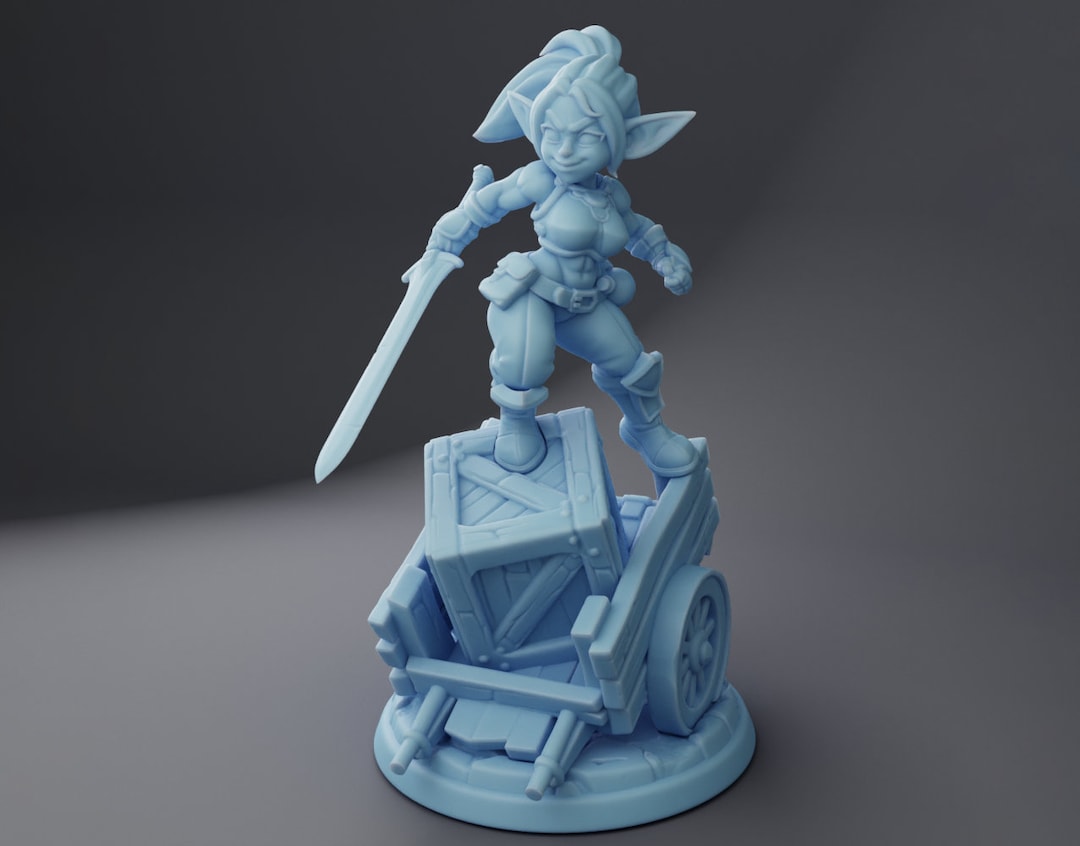 Female Goblin Fighter Miniature, Blix Twin Goddess Miniatures Tabletop ...