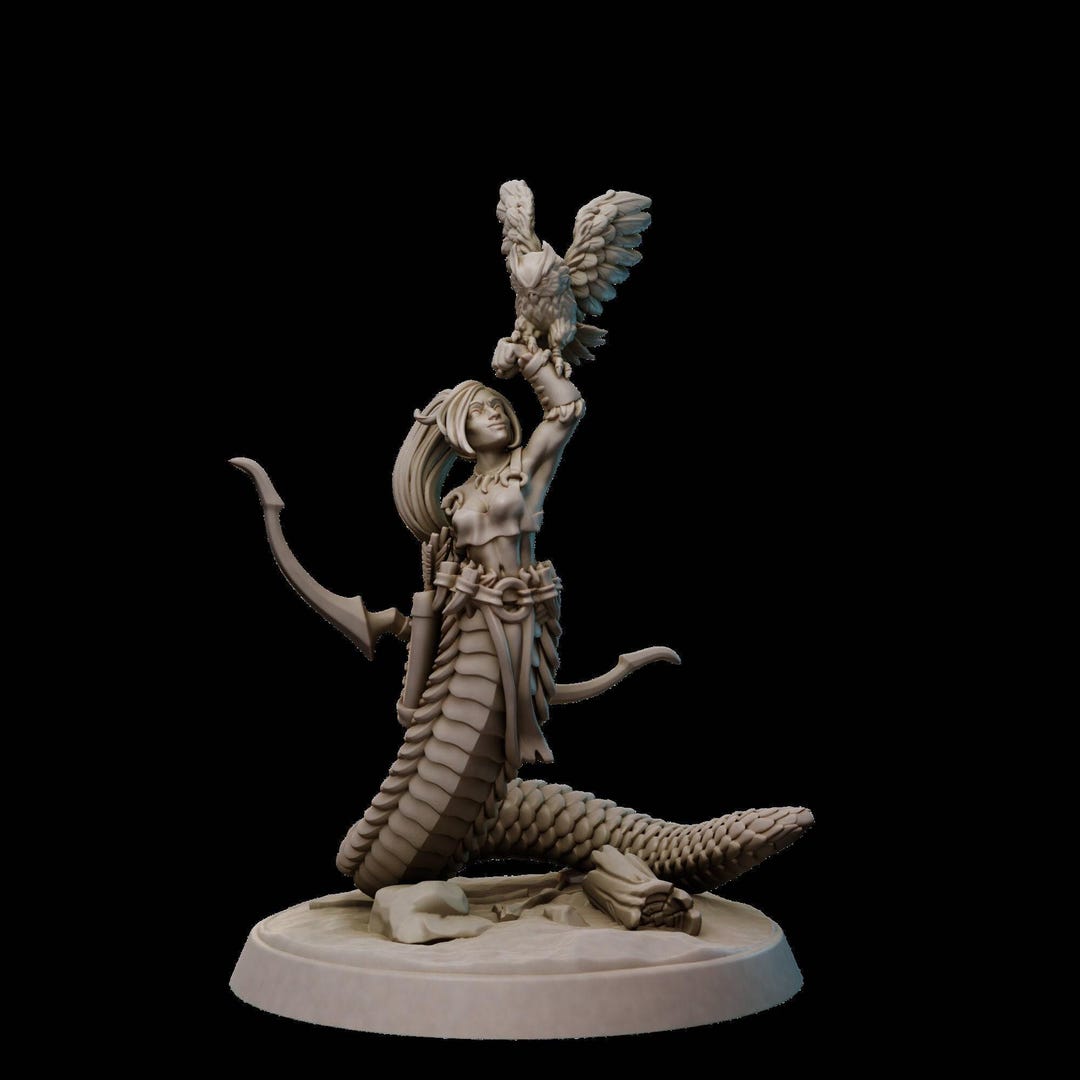 Female Naga Amazon Miniature | Tabletop RPG Miniature | Galaad ...