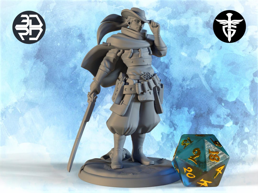 Cowboy Samurai Miniature | Twin Goddess Miniatures | Tabletop RPG ...