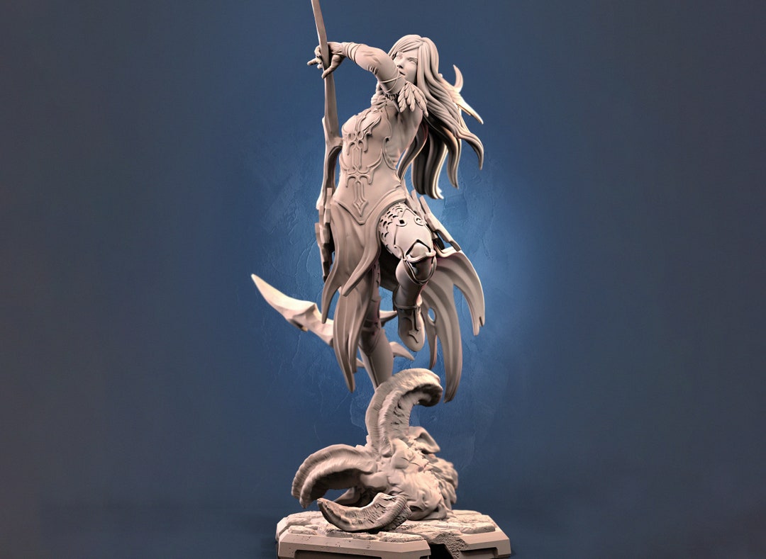 Female Warrior Miniature Dragun Studios Tabletop RPG Miniature ...