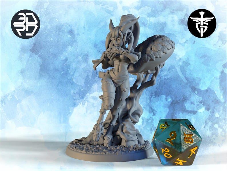 Satyr Bard Miniature, Fauna | Twin Goddess Miniatures | Tabletop RPG ...