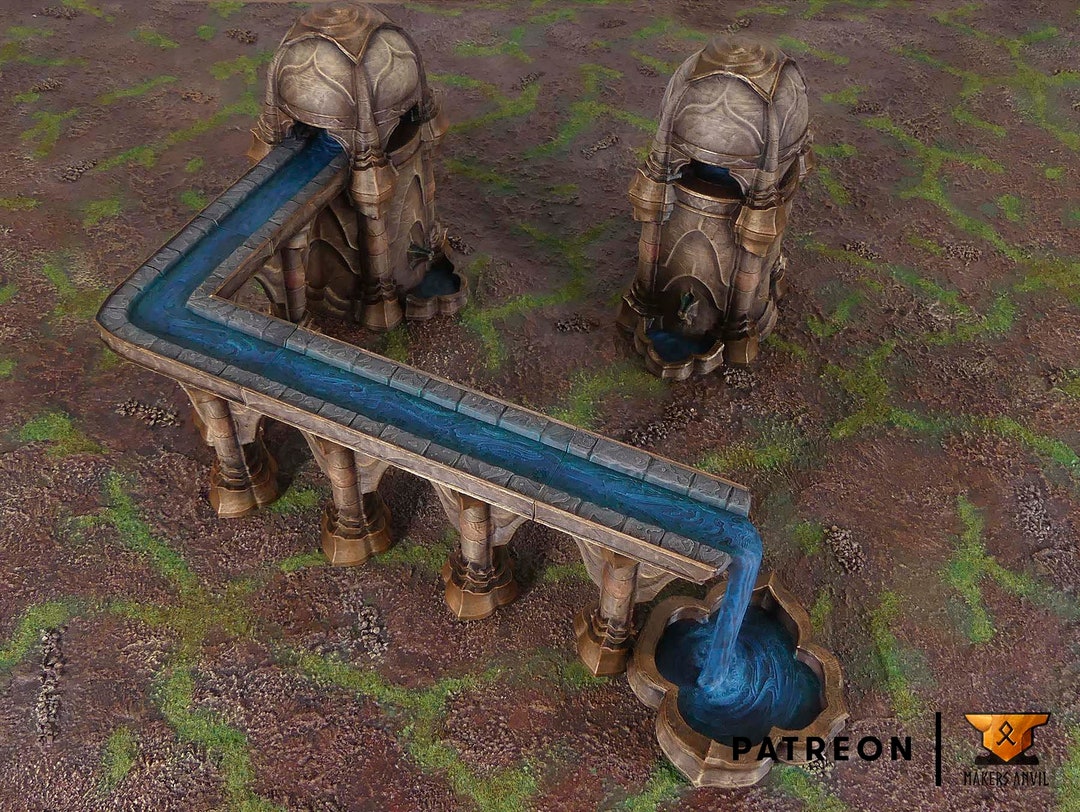 Fountain Aqueduct City of Intrigues Terrain Scenery | Makers Anvil ...