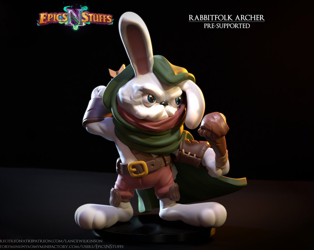 Rabbitfolk Archer Miniature Tabletop RPG Miniature Epic 'N' Stuff ...