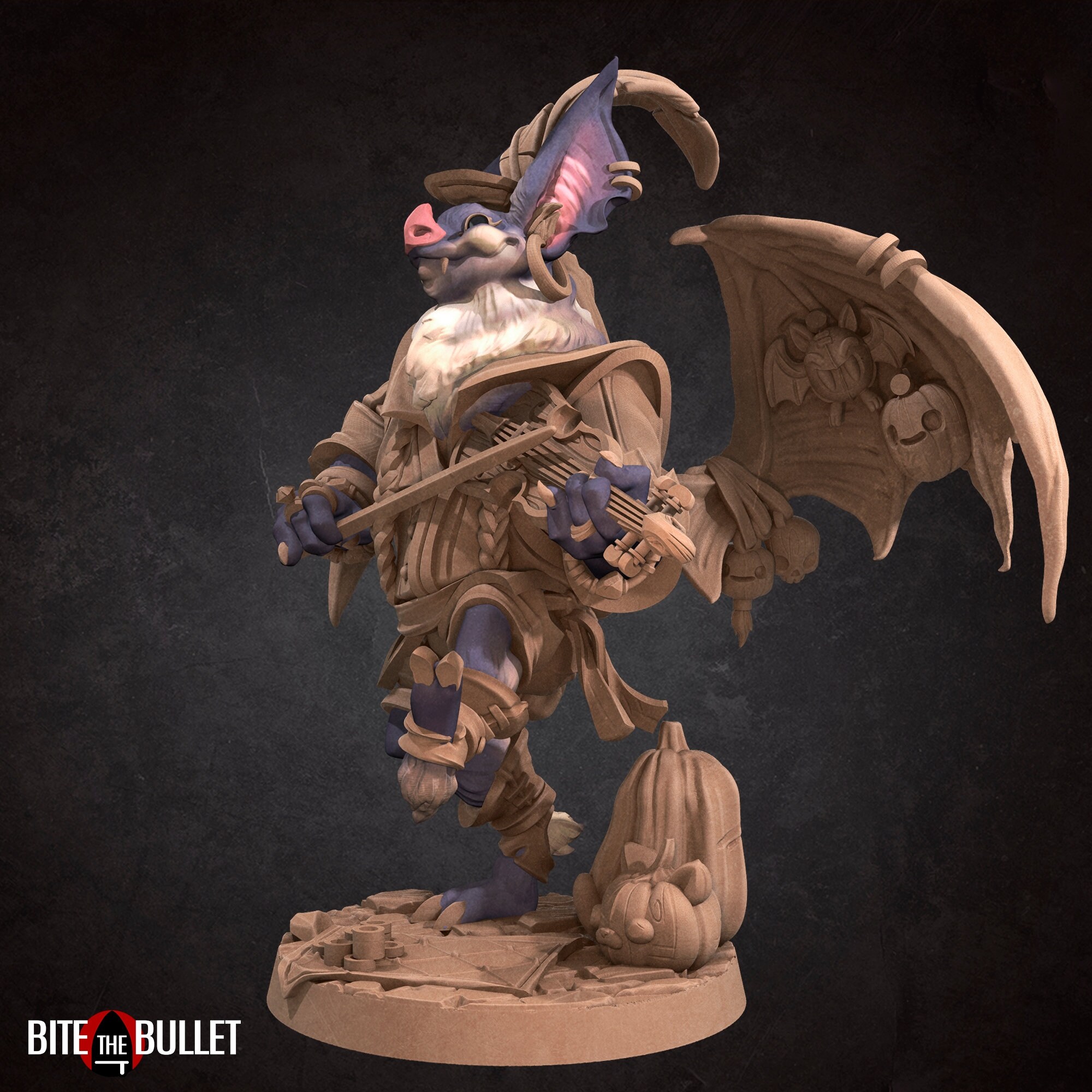 Batfolk Bard Miniature Tabletop RPG Miniature Bite the - Etsy