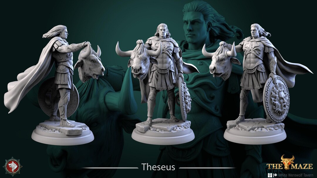 Warrior Miniature, Theseus | Tabletop RPG Miniature | White Werewolf ...