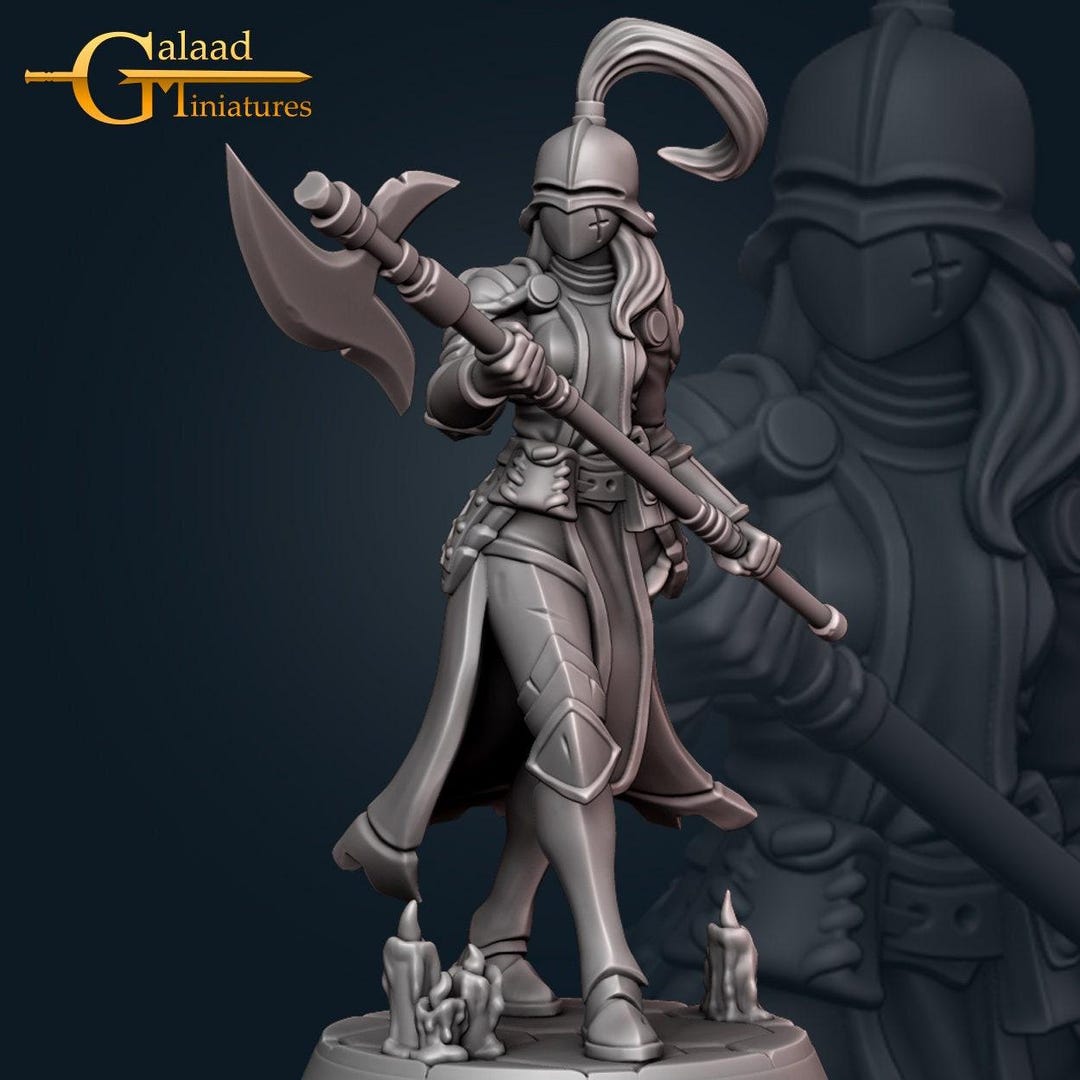 Female Knight Miniature | Tabletop RPG Miniature | Galaad Miniatures ...