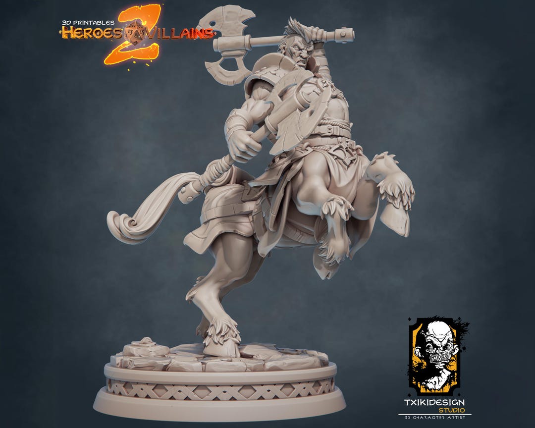 Centaur Warrior Miniature | Tabletop RPG Miniature | Javier Txiki ...
