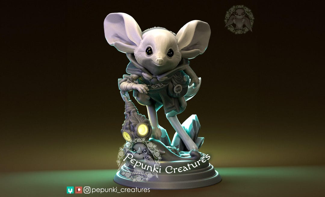Jerboa Adventurer Miniature | Tabletop RPG Miniature | Pepunki ...