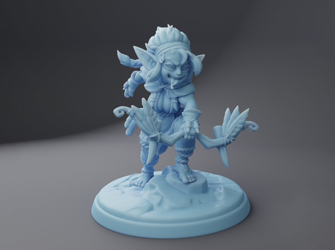 Female Goblin Ranger Miniature Twin Goddess Miniatures Tabletop RPG ...