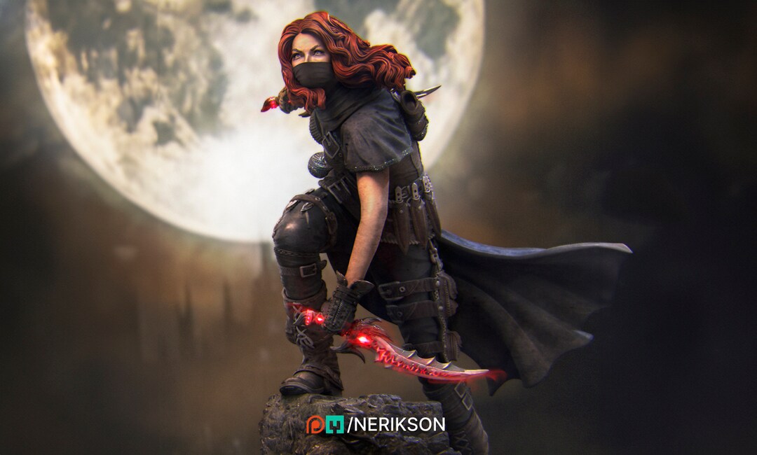 Female Assassin Miniature, Enika Tabletop RPG Miniature Nerikson ...