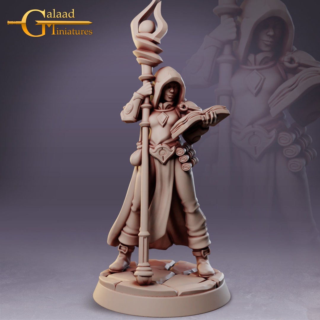 Female Wizard Apprentice Miniature Tabletop RPG Miniature Galaad ...