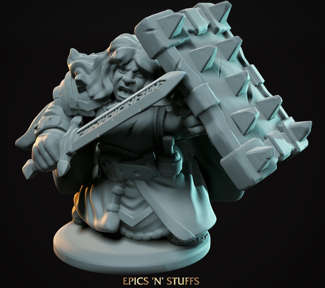 Dwarven Female Tank Tabletop RPG Miniature Epic 'N' Stuff Roleplaying ...