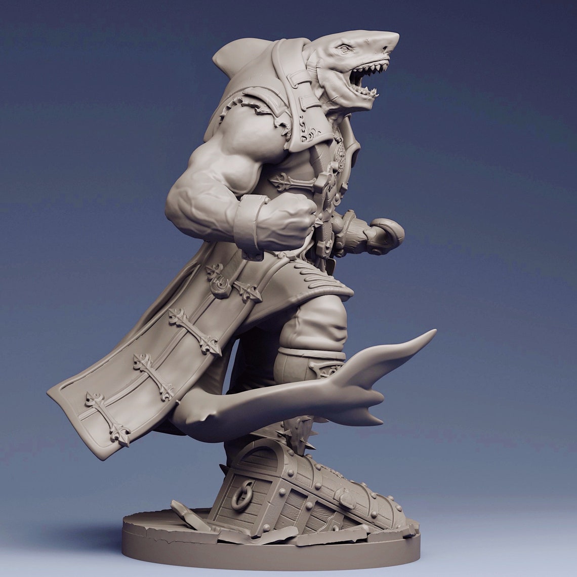 Shark-man Miniature | Tabletop RPG Miniature | Creature Armory ...