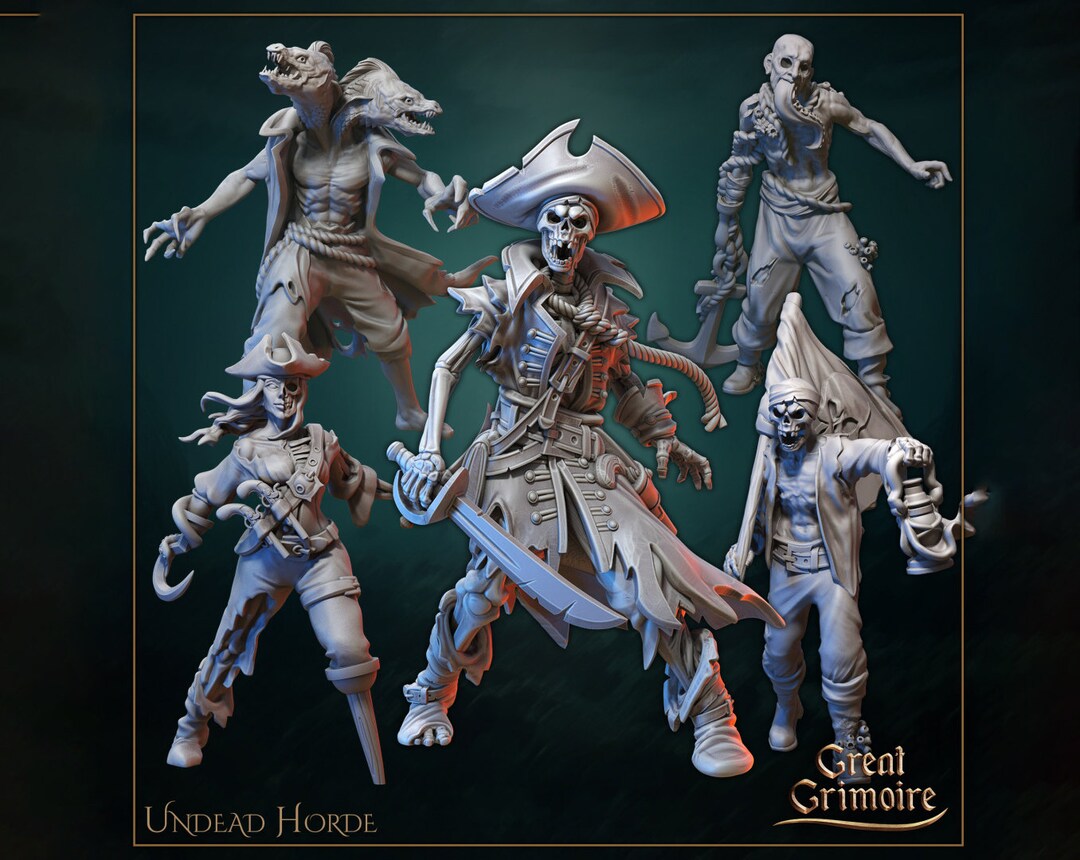 Undead Pirate Miniature | Tabletop RPG Miniature | Great Grimoire ...