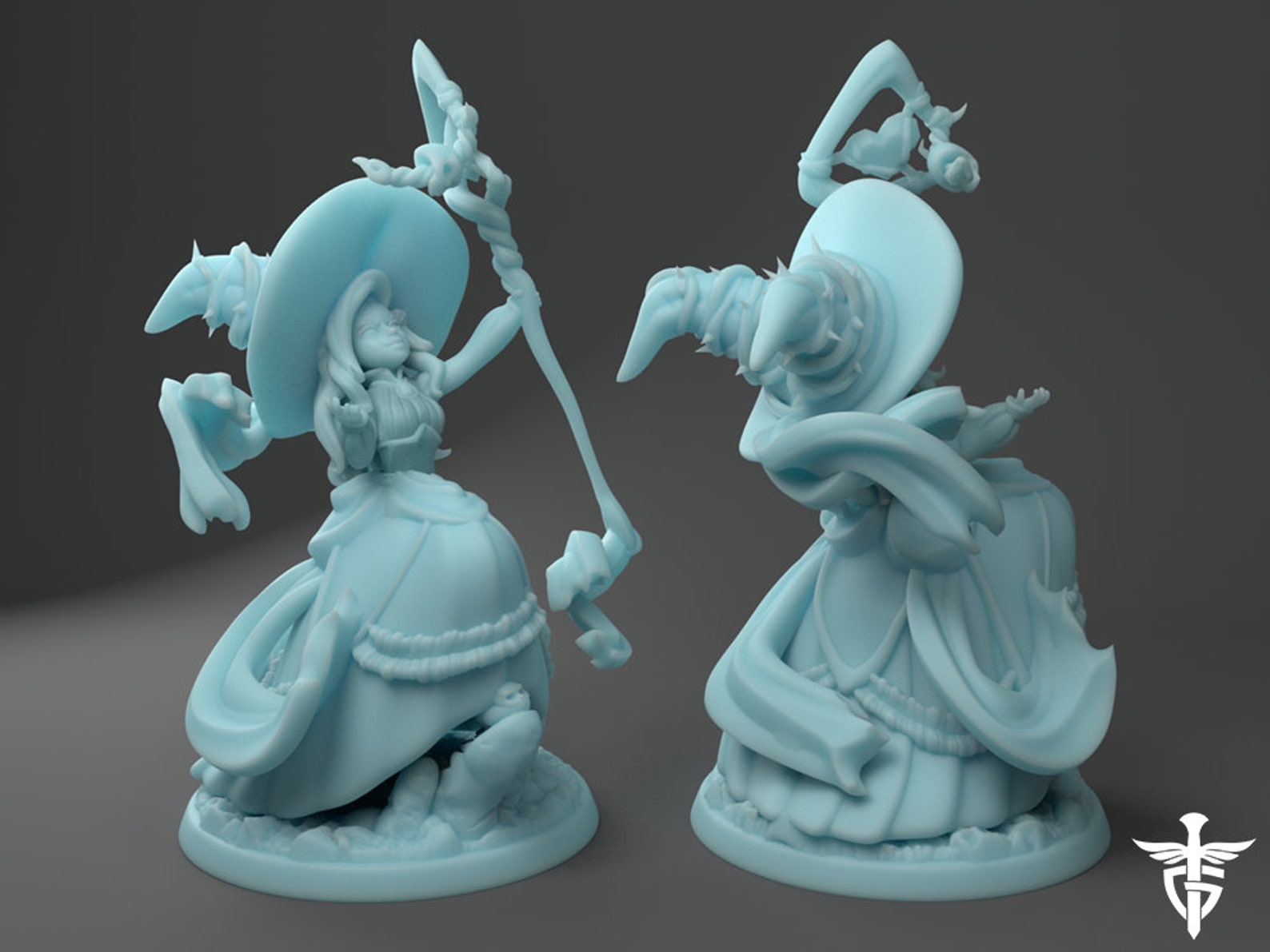 Female Necromancer Miniature Twin Goddess Miniatures - Etsy