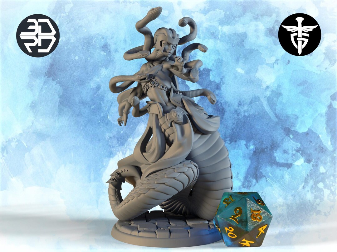 Medusa Miniature | Twin Goddess Miniatures | Tabletop RPG Miniature ...