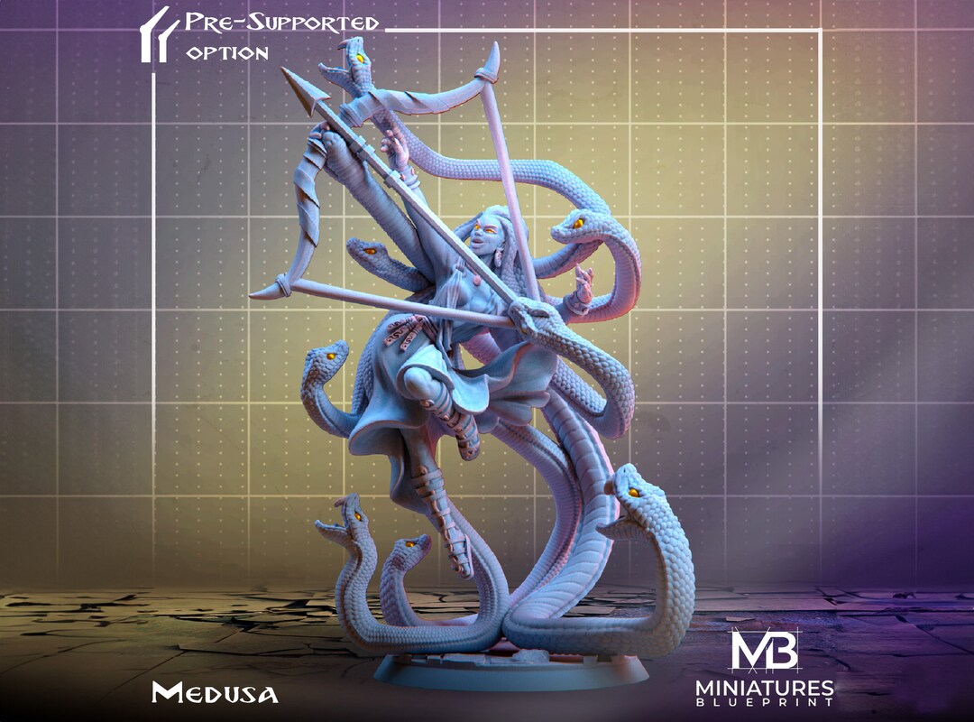 Medusa Miniature Tabletop RPG Miniature Miniatures Blueprint ...