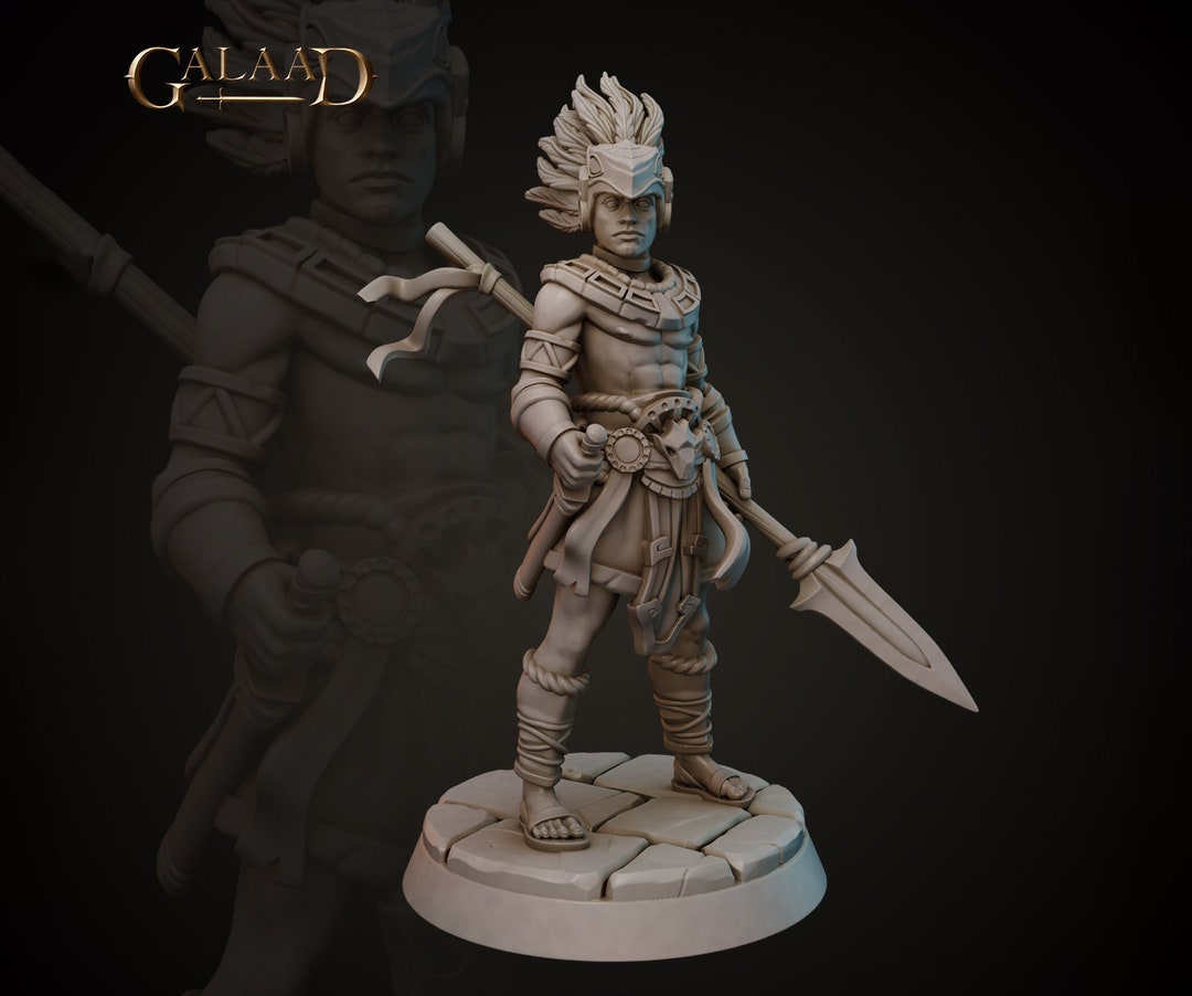 Aztec Fighter Miniature Tabletop RPG Miniature Galaad Miniatures ...