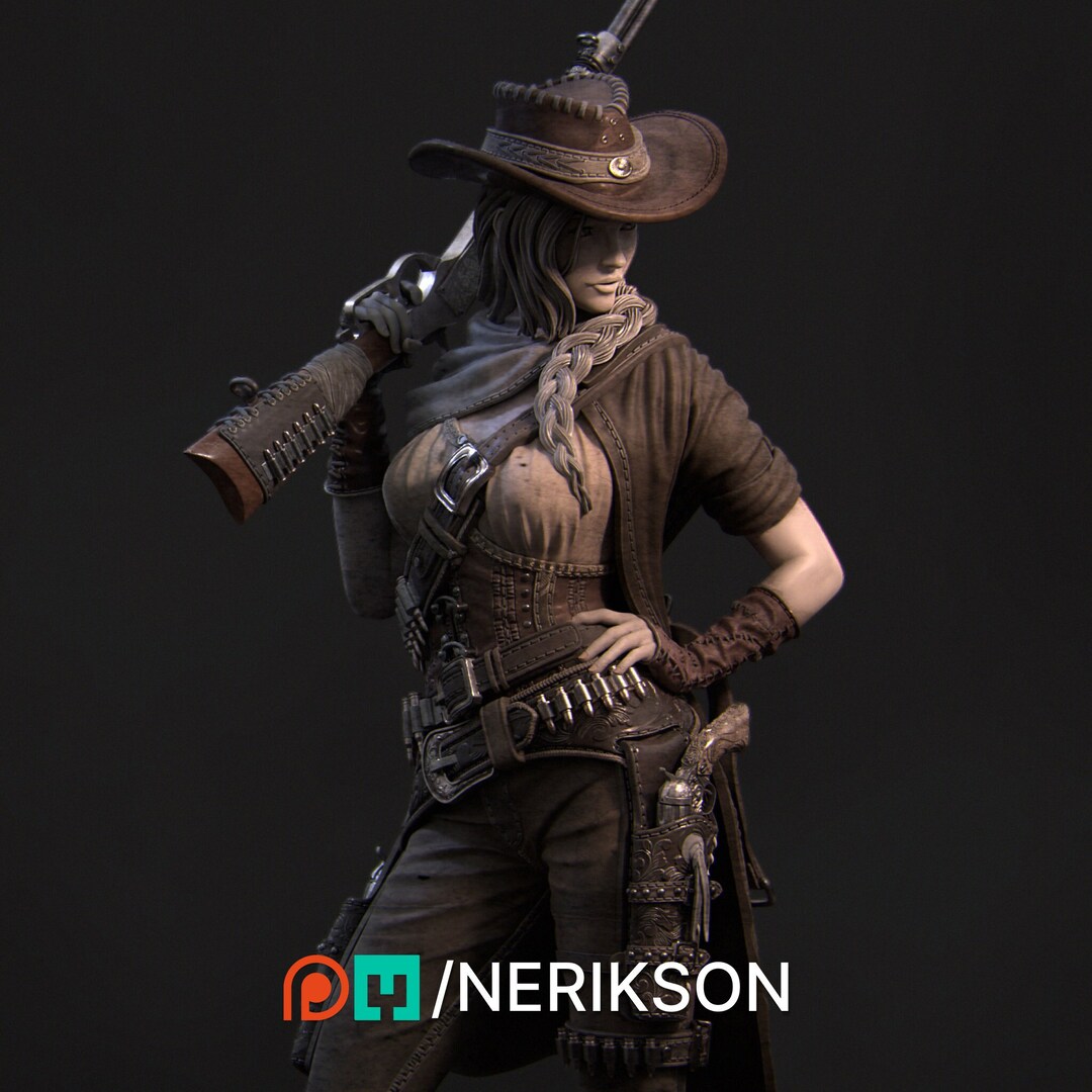 Female Cowboy Miniature, Jane Stanton | Tabletop RPG Miniature ...