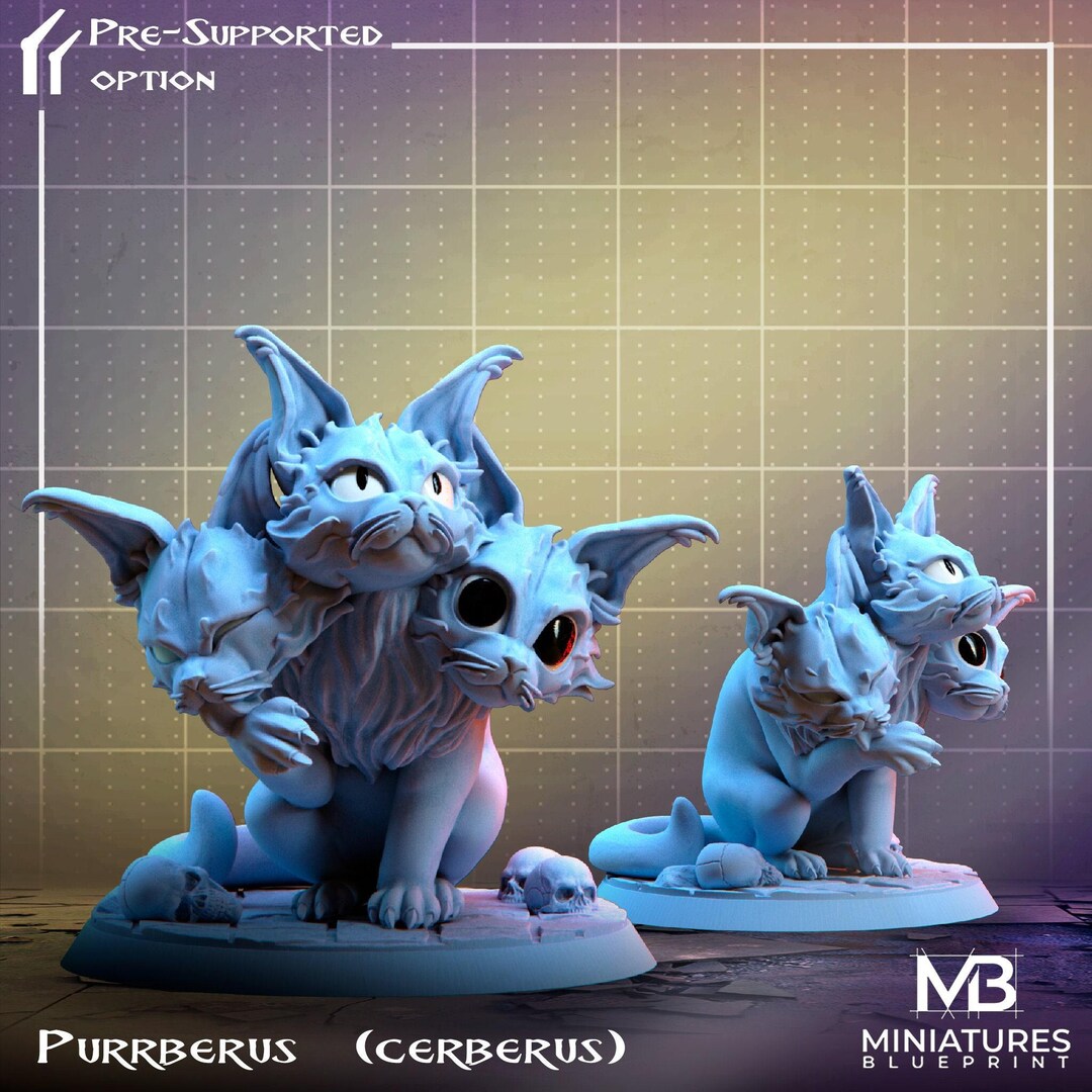 Cerberus Cat Miniature | Tabletop RPG Miniature | Miniatures Blueprint ...
