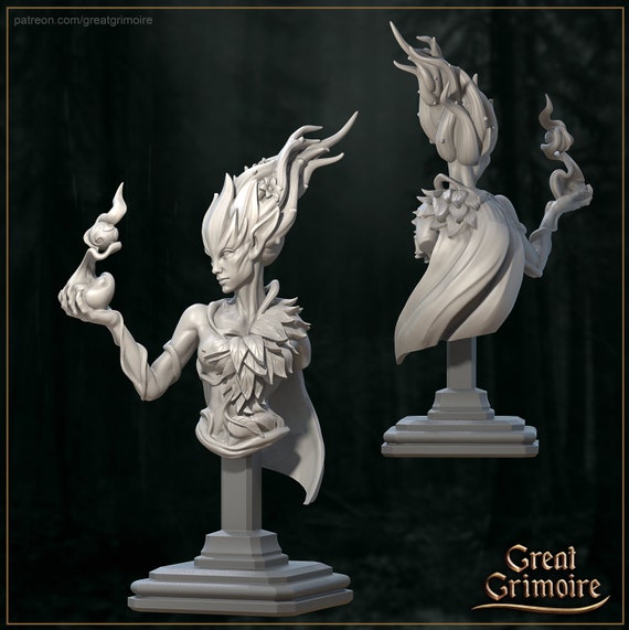 Forest Nymph Bust Tabletop RPG Miniature Great Grimoire - Etsy