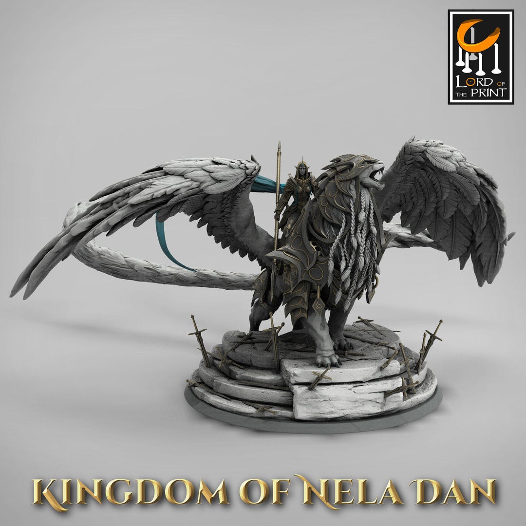 Elf Queen Mounted Miniature | Tabletop RPG Miniature | Rescale ...
