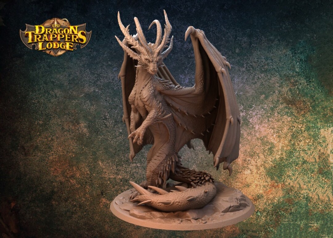 Glimmer Scale Dragon Miniature Tabletop RPG Miniature Dragon Trappers ...