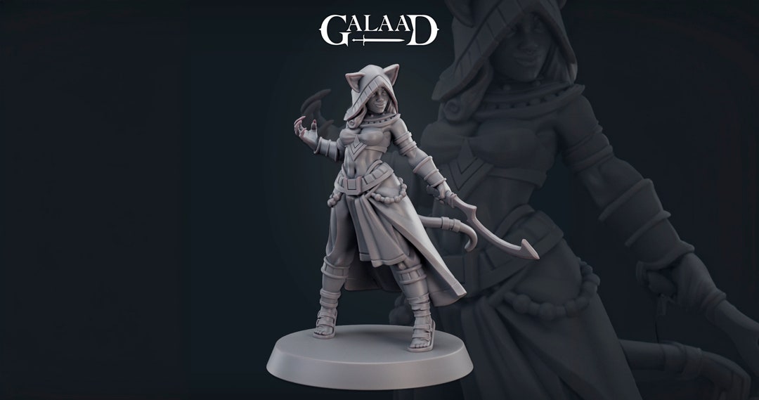 Female Leonin Miniature Tabletop RPG Miniature Galaad Miniatures ...